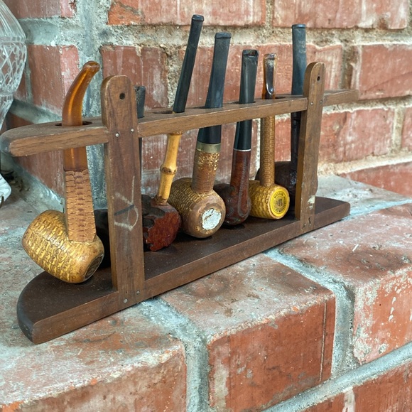 Accents | Collection Of Vintage Pipes With Stand | Poshmark